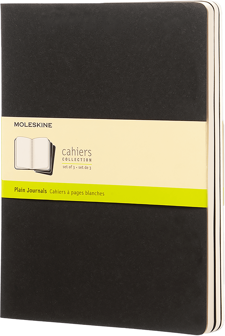 MOLESKINE CAHIER JOURNALS - XL BLACK PLAIN (SÆT M. 3 STK.) - Moleskine ...